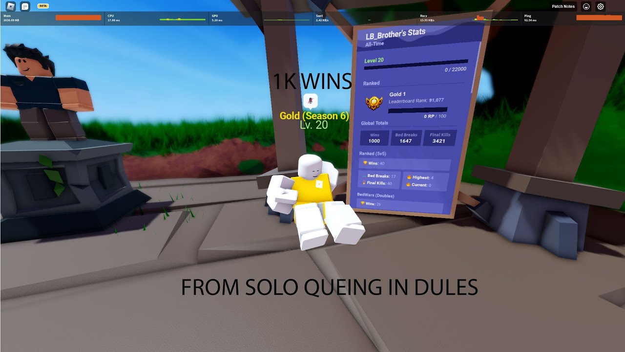 I GOT 1K WINS IN BEDWARS FINALLY - YouTube