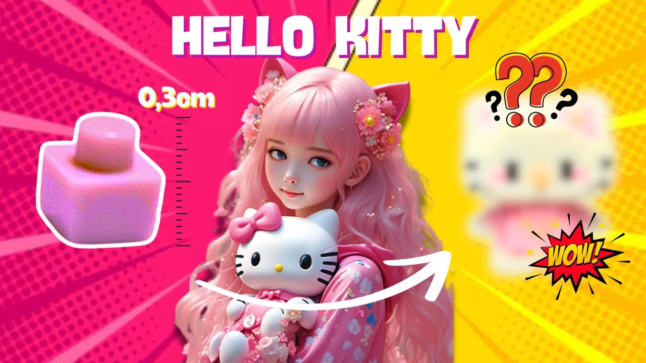 #brick How to Build Hello Kitty with Mini Bricks (0.3 cm) | Cute Step ...