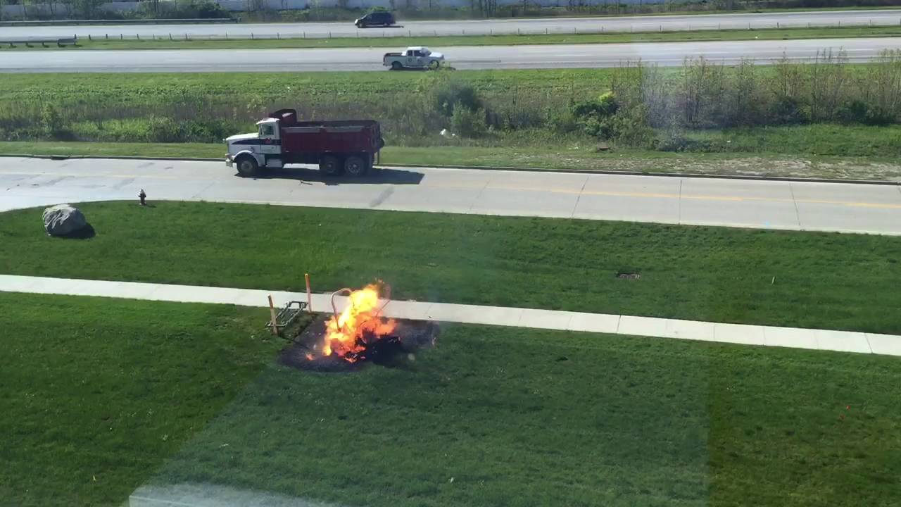 Video of gas line fire at Cleveland Clinic Avon - YouTube