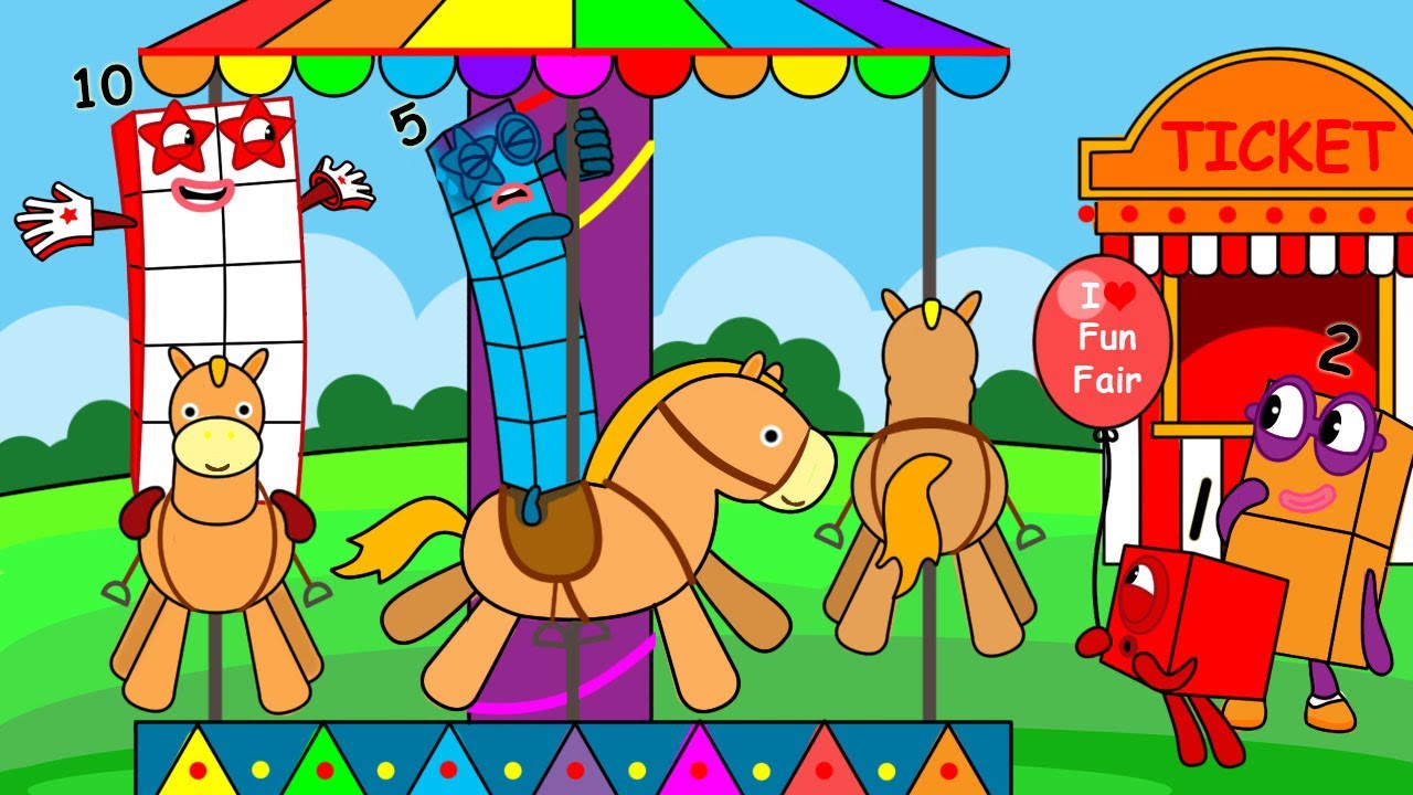 Numberblocks 5 10 Ride a Carousel at Fun Fair - Numberblocks fanmade ...