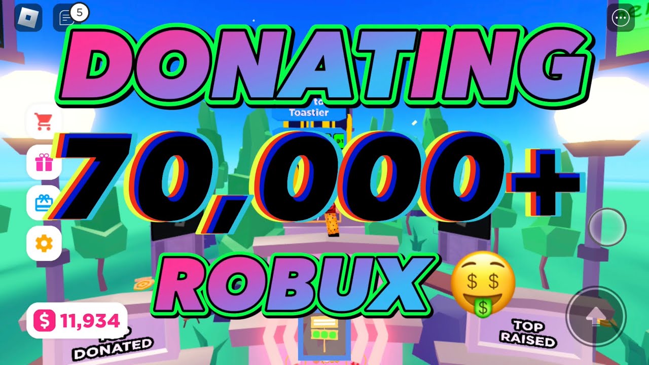 Donating 70,000 robux in pls donate - YouTube