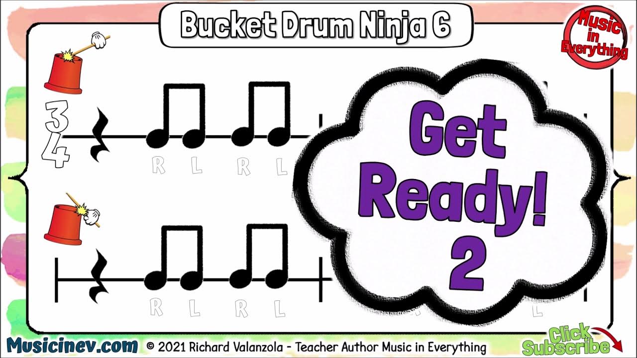 Bucket Drum Ninja Video 6 Quarter Eighth Sixteenth Notes & Quarter ...