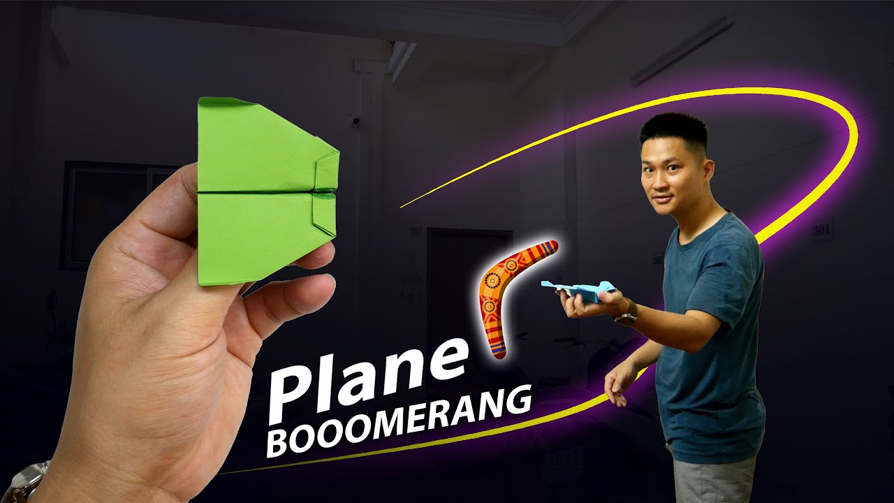 DIY super mini paper airplane that works like a boomerang - YouTube