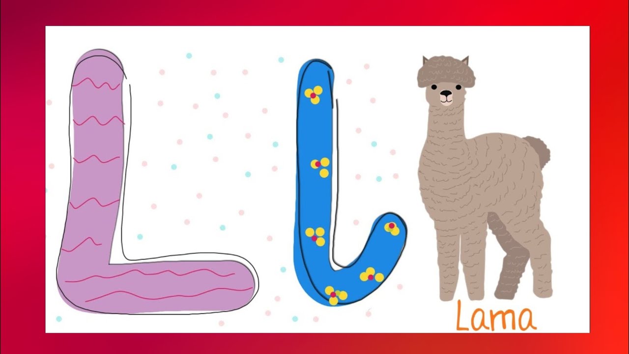 L for Lama | lama drawing | Letter L writing practice - YouTube