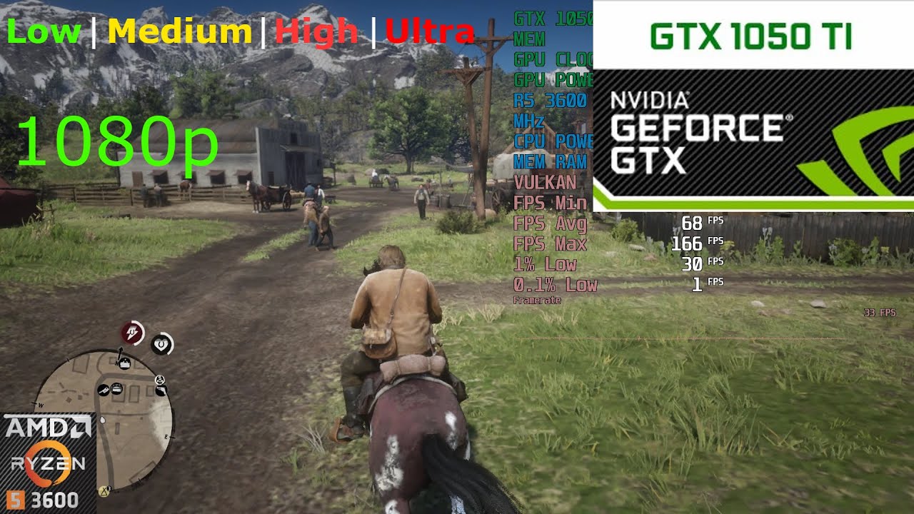 Red Dead Redemption 2 : GTX 1050 Ti + Ryzen 5 3600 ( Low to Ultra ...