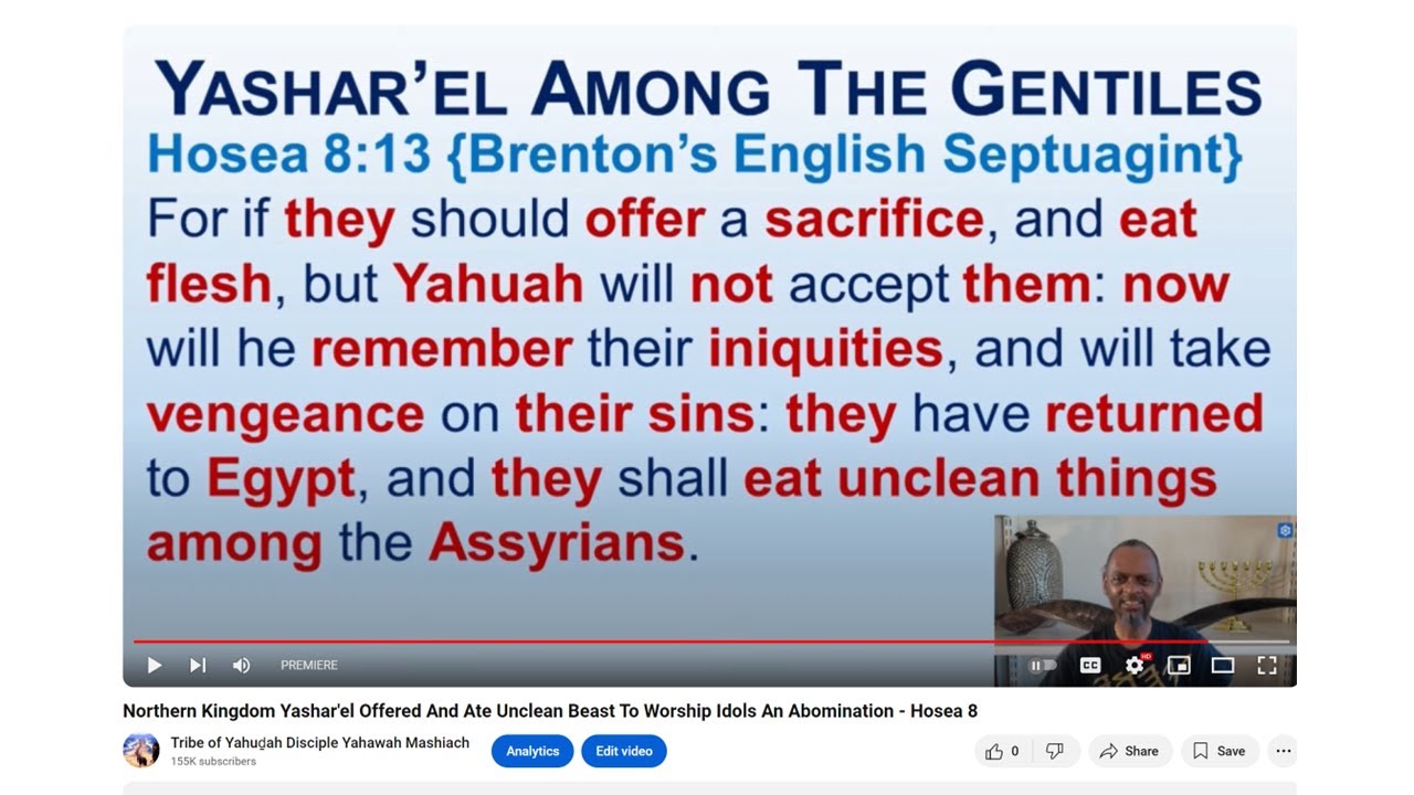 Northern Kingdom Yashar'el Offered And Ate Unclean Beast To Worship ...