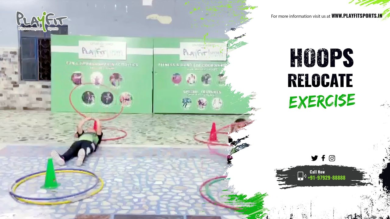 Hoops Relocate Exercise | Kids Activity | Activity with Hoops and Cones ...
