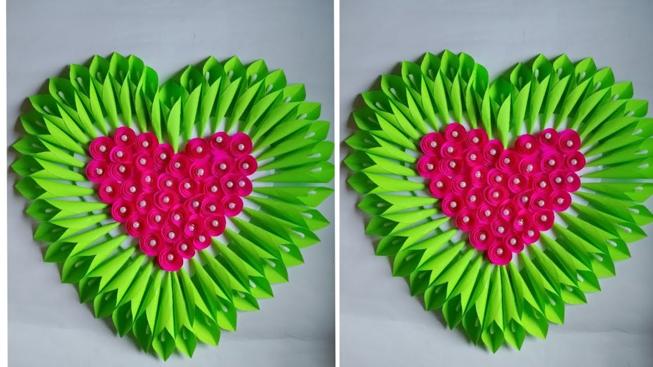 Heart shape paper craft/wall hanging craft #diycraft #handmade # ...