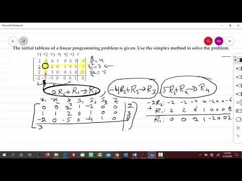 Solve initial Simplex tablue by Simplex Method - YouTube