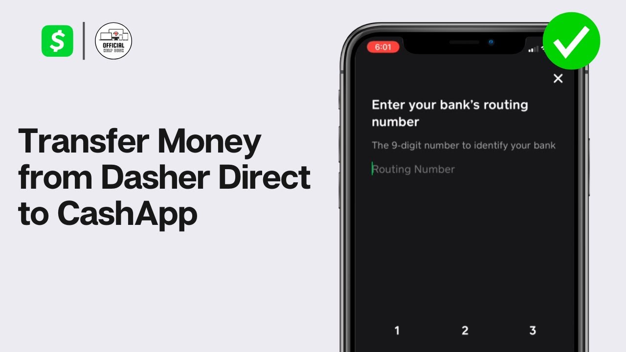 How to Transfer Money from Dasher Direct to CashApp - YouTube