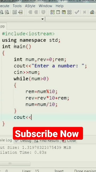 Reverse a number program in CPP #coding #programming #cpp #reverse @Awadh_Technical_Course - YouTube