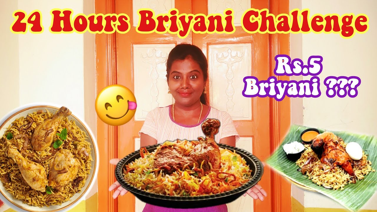 I only ate BIRYANI for 24 Hours Food Challenge | Eating all types of ...