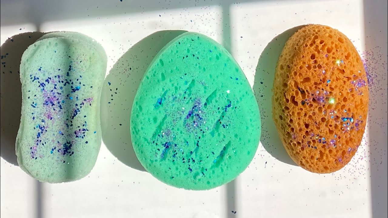 ASMR bulk dry bath sponge ripping + slicing - very crispy foam - YouTube