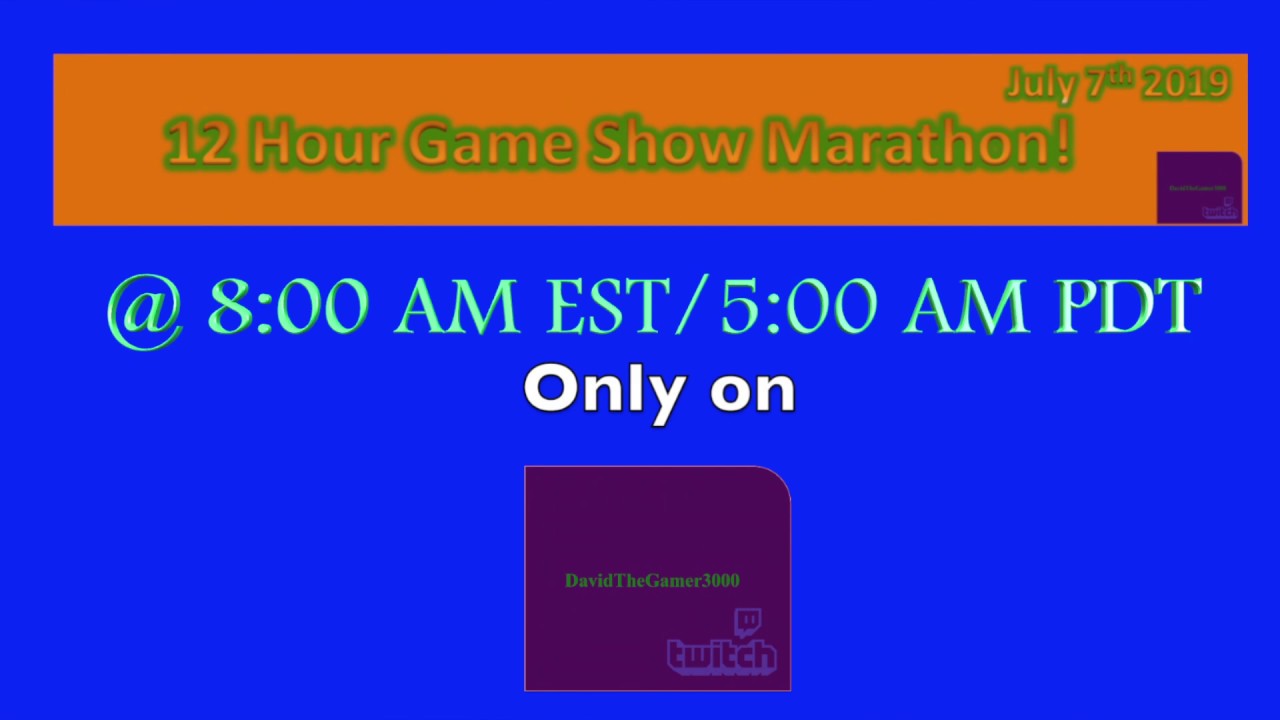 12 Hour GameShow Marathon Promo! - YouTube