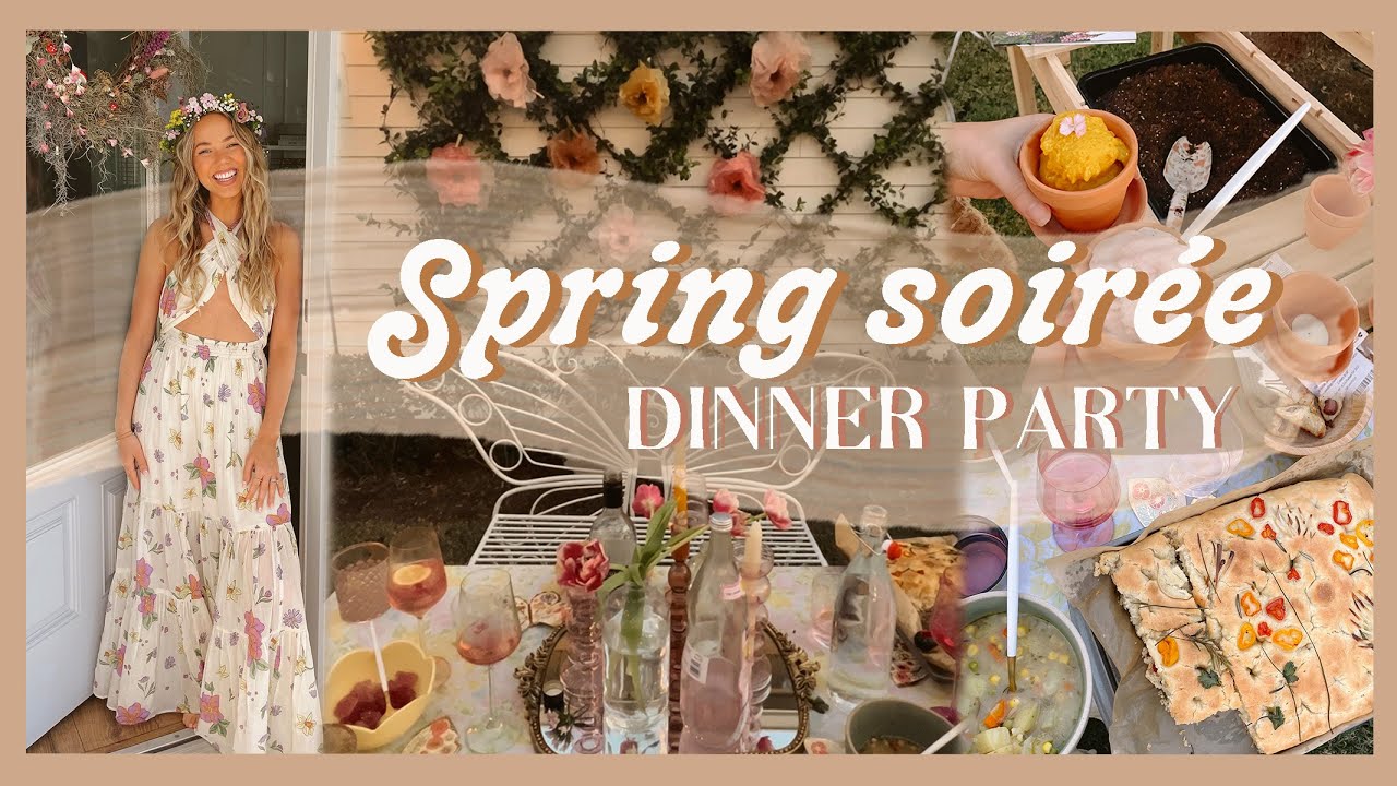 HOST WITH ME | Spring themed dinner party in the garden! 🌸 - YouTube