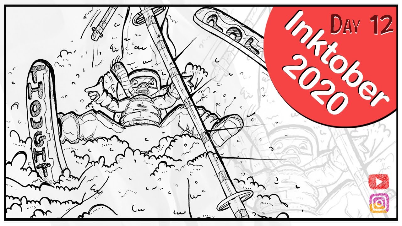Day 12- INKTOBER 2020 - "SLIPPERY" | Howto Draw Cartoon Funny ...
