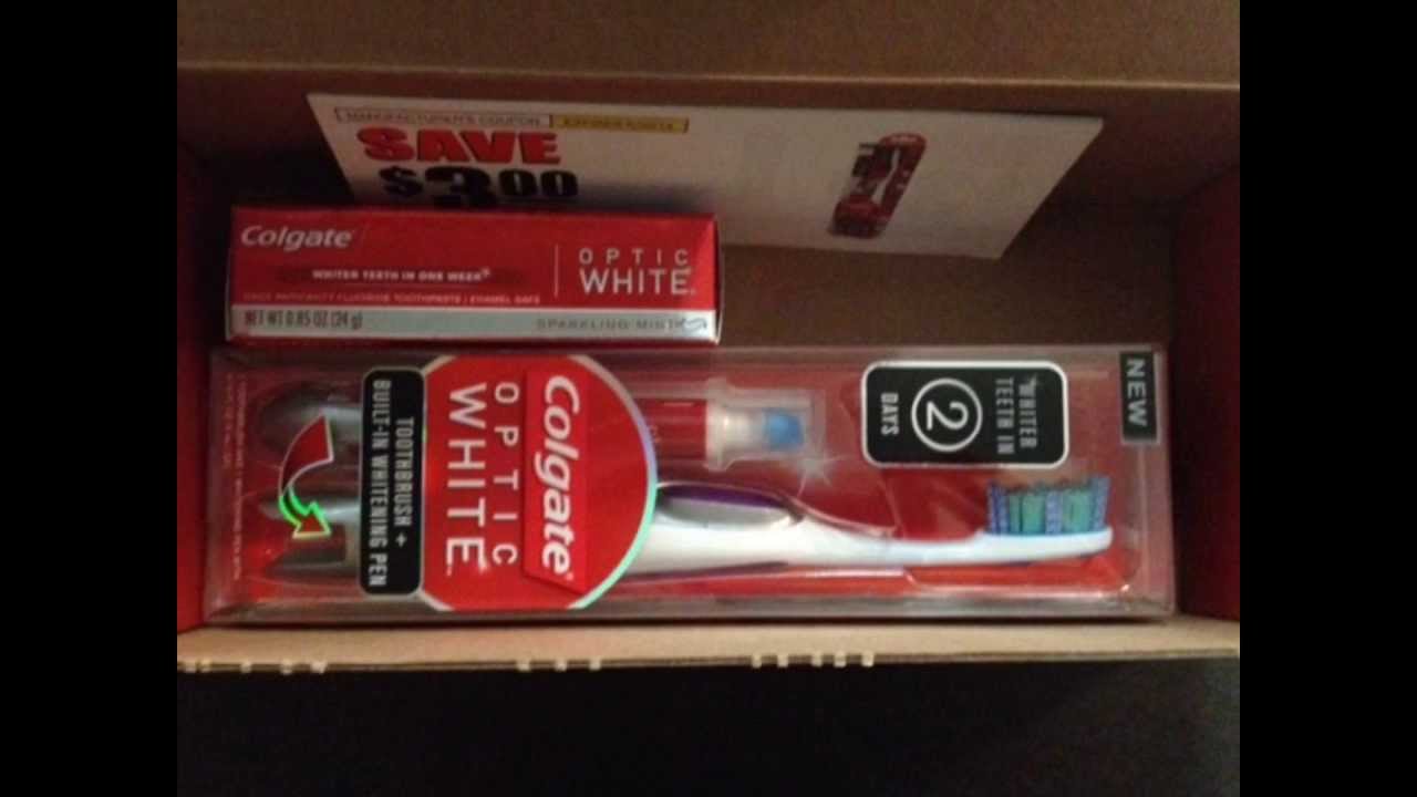 Unboxing The Colgate Optic White Influenster Vox Box - YouTube