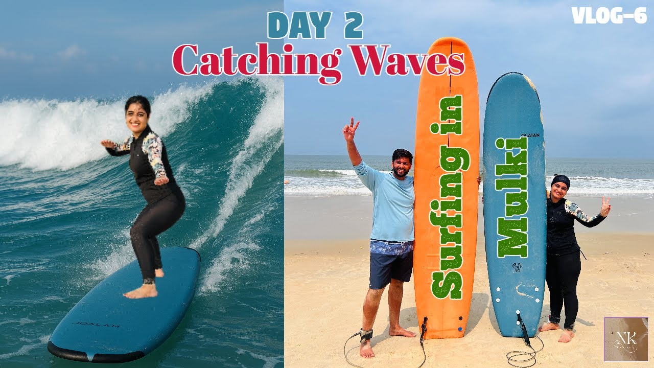 Day 2 of Surfing in Mulki | Learn Surfing without Swimming skills in ...