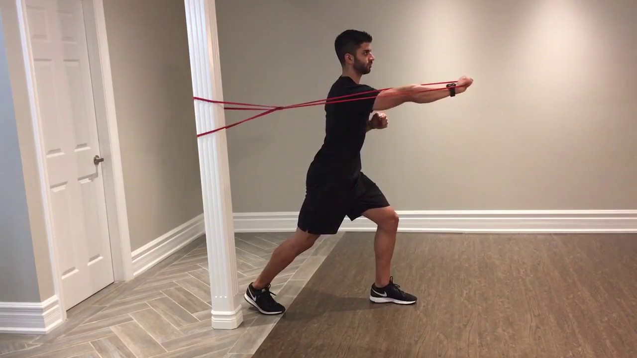 1-Arm Band Chest Press - YouTube