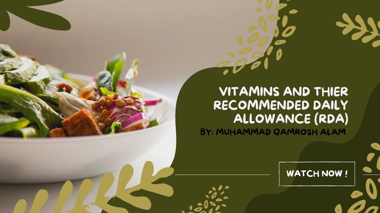 Function of Vitamins |Recommended Daily Allowance (RDA)| #nutrition # ...