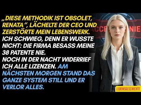 Wegen „obsoleter Methodik“ gefeuert. Ich entzog 38 Patente – der CEO verlor direkt alles.