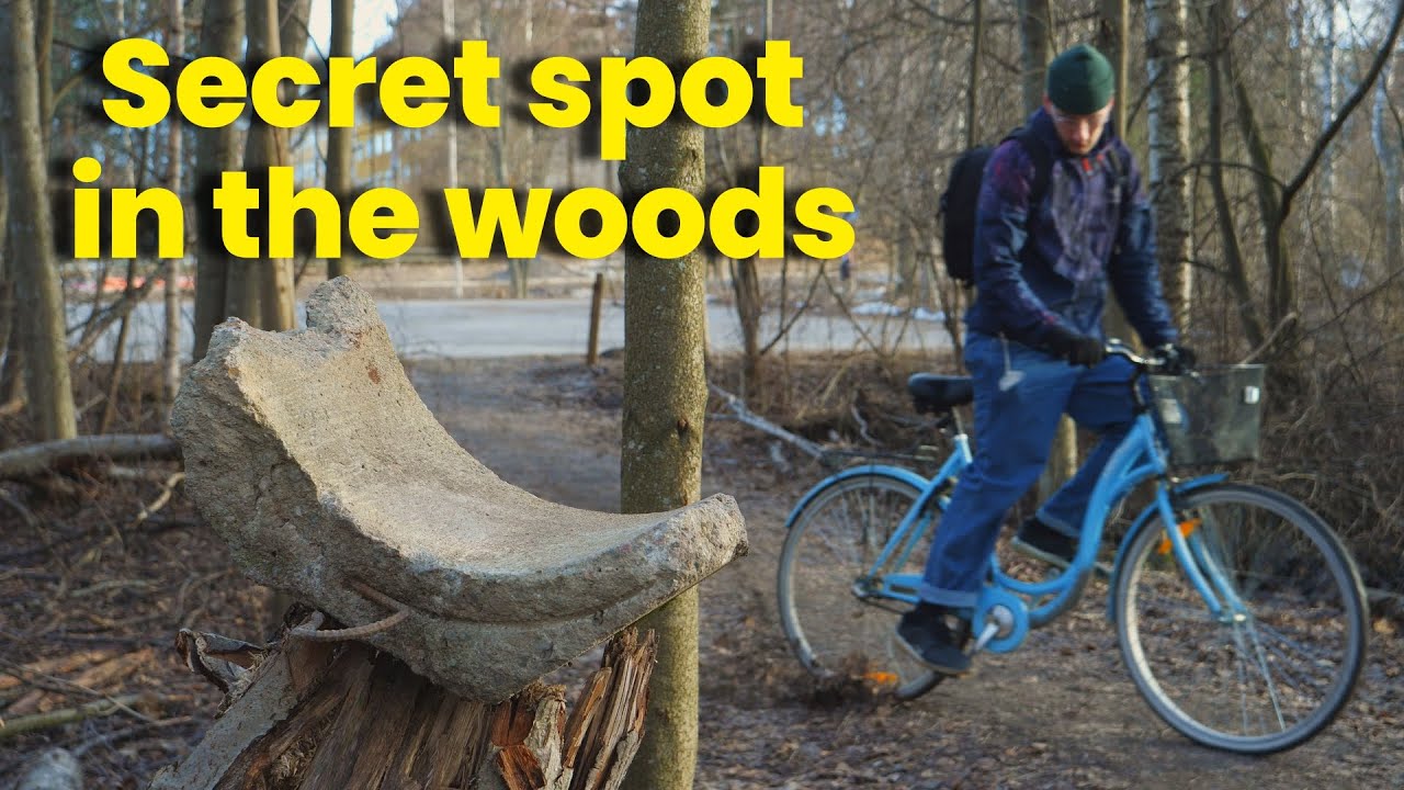 Secret Concrete Quarter Pipe In The Forest - YouTube