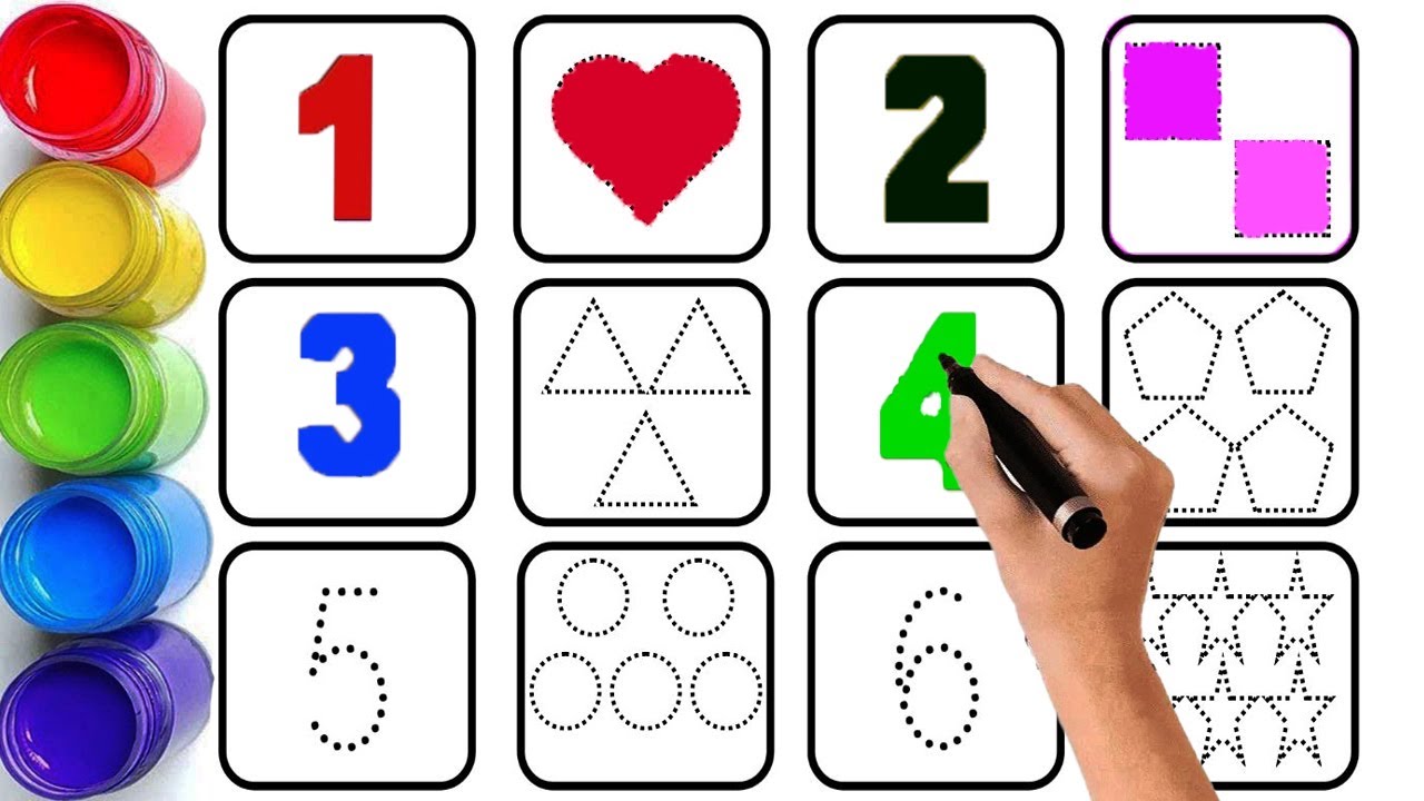 Shapes drawing for kids, numbers to 100, Learn 2d shapes, Colors for ...