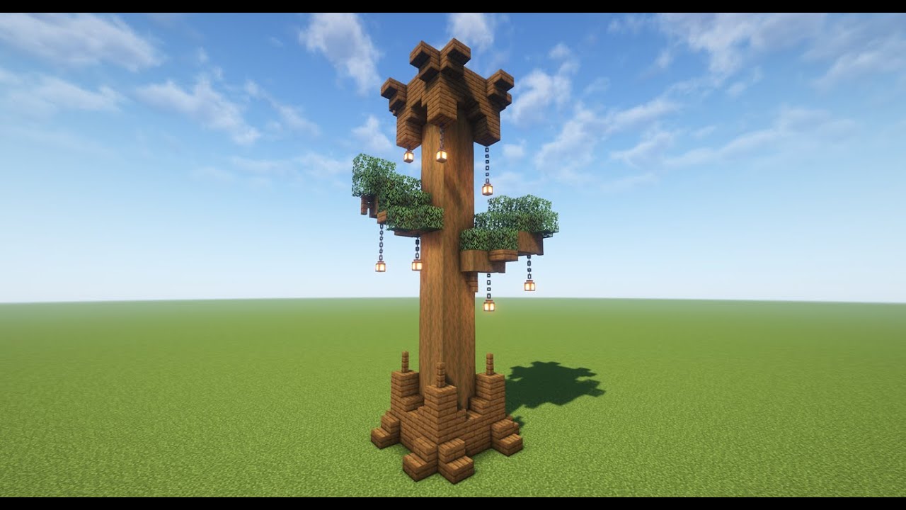 Minecraft building tutorial #10 Wood forest pillar - YouTube
