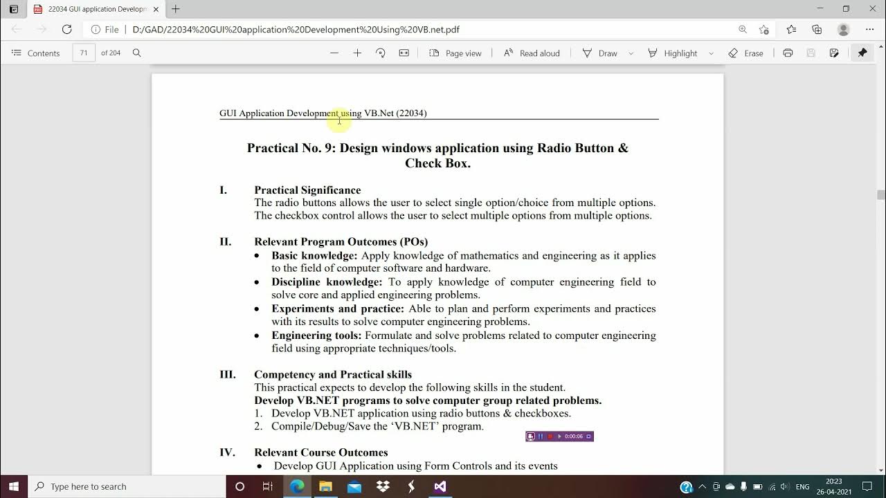 Windows Application using Radio Button & Check Box in VB. NET| GAD (22034) - YouTube