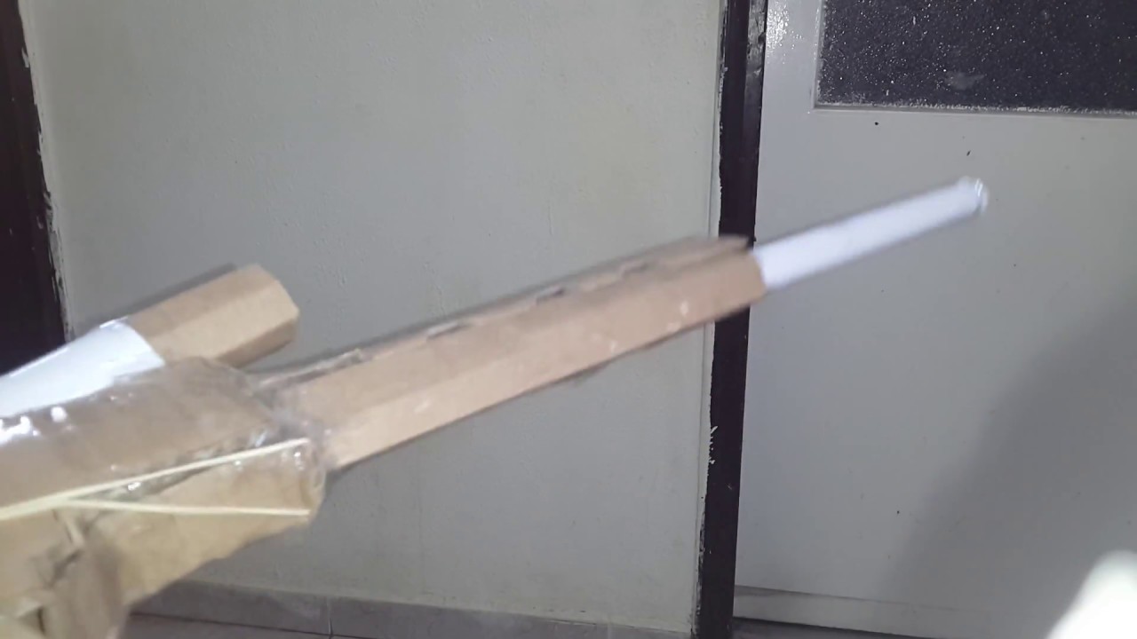 Homemade cardboard special sniper gun - YouTube