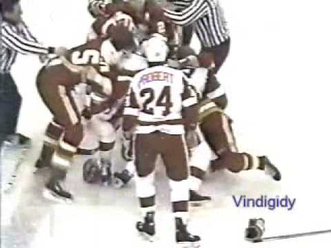 Probert and Kocur brawl with Calgary 88-89 - YouTube
