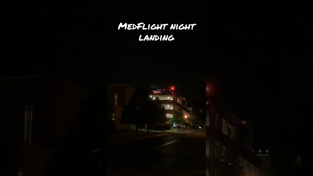 MedFlight night landing @ Memorial Hospital | South Bend Indiana # ...