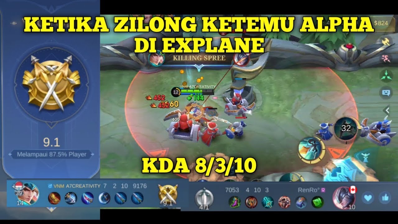KETIKA ZILONG KETEMU ALPHA DI EXPLANE - KDA 8/3/10 - MOBILE LEGENDS ...