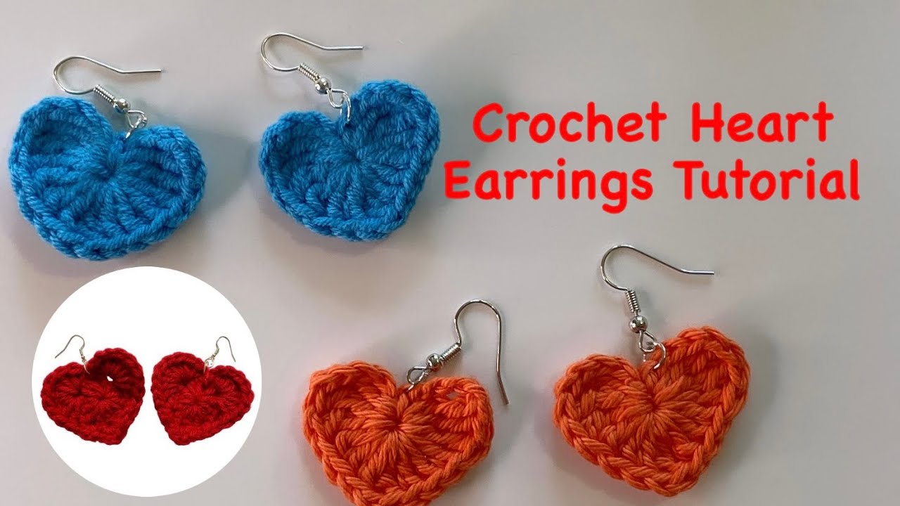 Wow! It turned up so pretty! Easy Crochet Heart Earrings Tutorial - YouTube