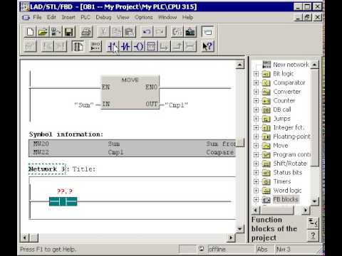 Simatic Step 7 - How to create symbols and use compare function - YouTube