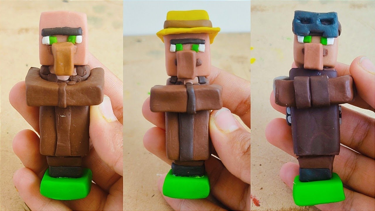 how to make 3 villager Minecraft? + tutorial | clay camp - YouTube