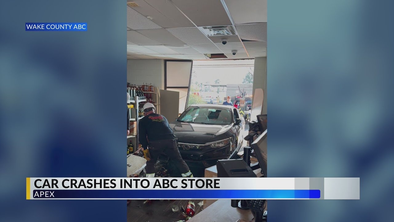 Car crashed into Wake County ABC store - YouTube