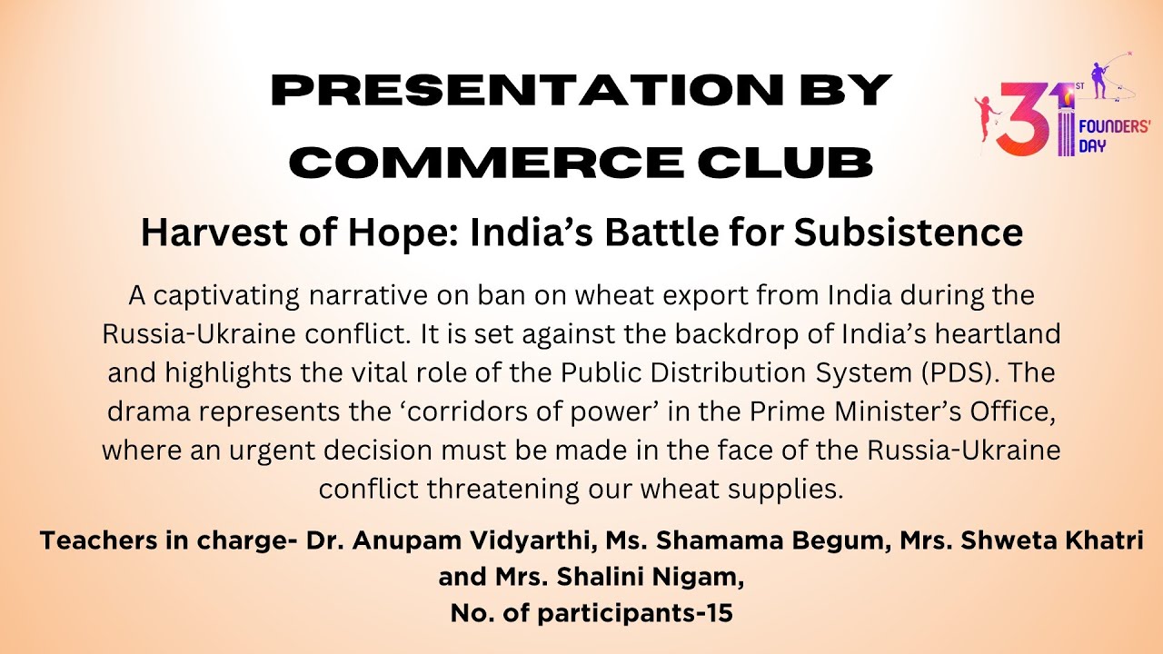 31st Founder Day - Presentation by Commerce Club - YouTube