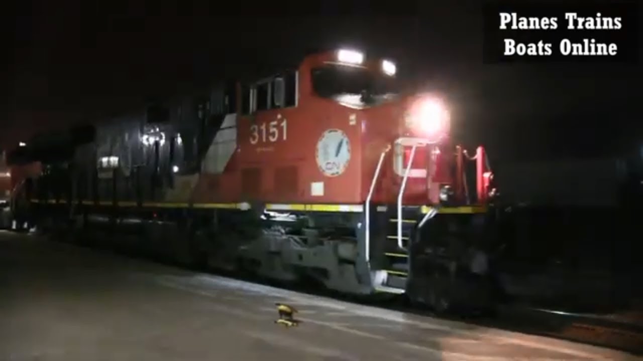 CN 4151, CN 2644 And CN 2588 Engine Manifest Train Through Sarnia To ...