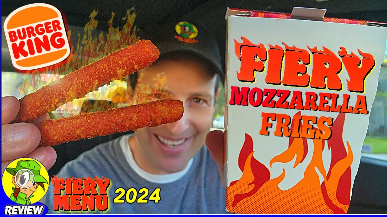 Burger King® Fiery Mozzarella Fries Review 🍔👑🔥🧀🍟 Fiery Menu! 🥵 Peep ...