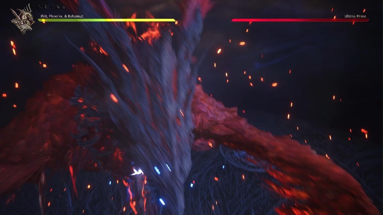 FINAL FANTASY XVI: Ifrit, Phoenix, and Bahamut vs Ultima Prime - YouTube