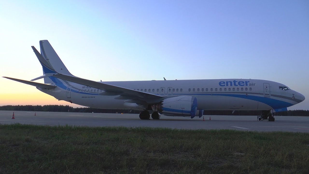Walk-around!!! Enter Air Boeing 737 MAX 8 SP-EXA - Katowice Airport ...