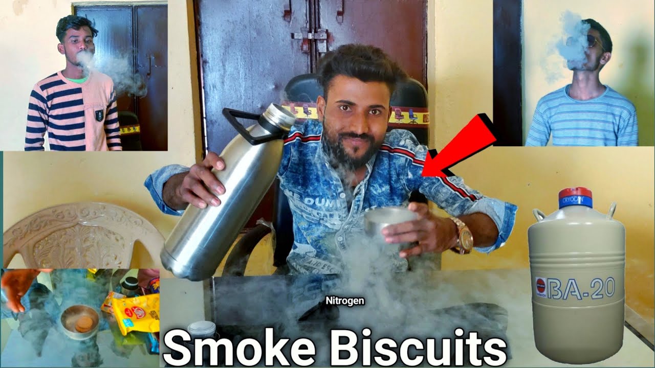 Amazing smoke Biscuits | Trying liquid nitrogen chips |Liquid nitrogen ...