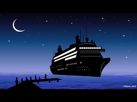 How to draw a ship on ocean | ms paint drawing | computer painting ...