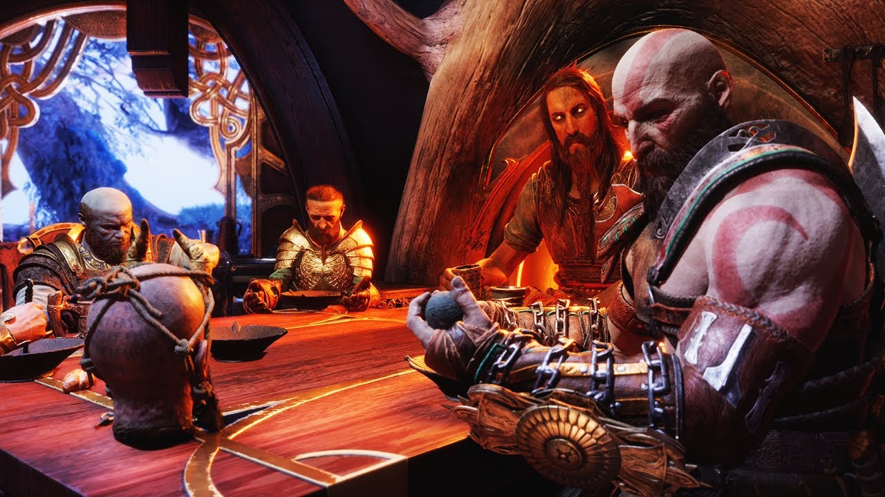 God of War Ragnarok - Kratos & Atreus Having Dinner With Tyr & The ...
