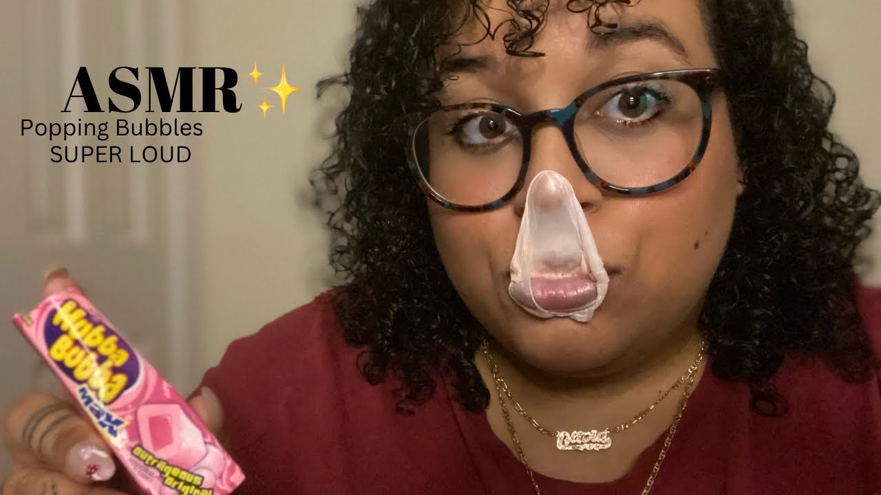 ASMR ~ Super LOUD Gum Popping ~ gum chewing, whispered rambling - YouTube