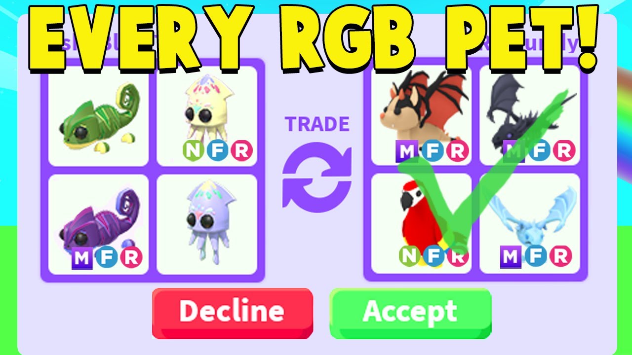 I Traded EVERY *NEW* RGB PET in Adopt Me! - YouTube