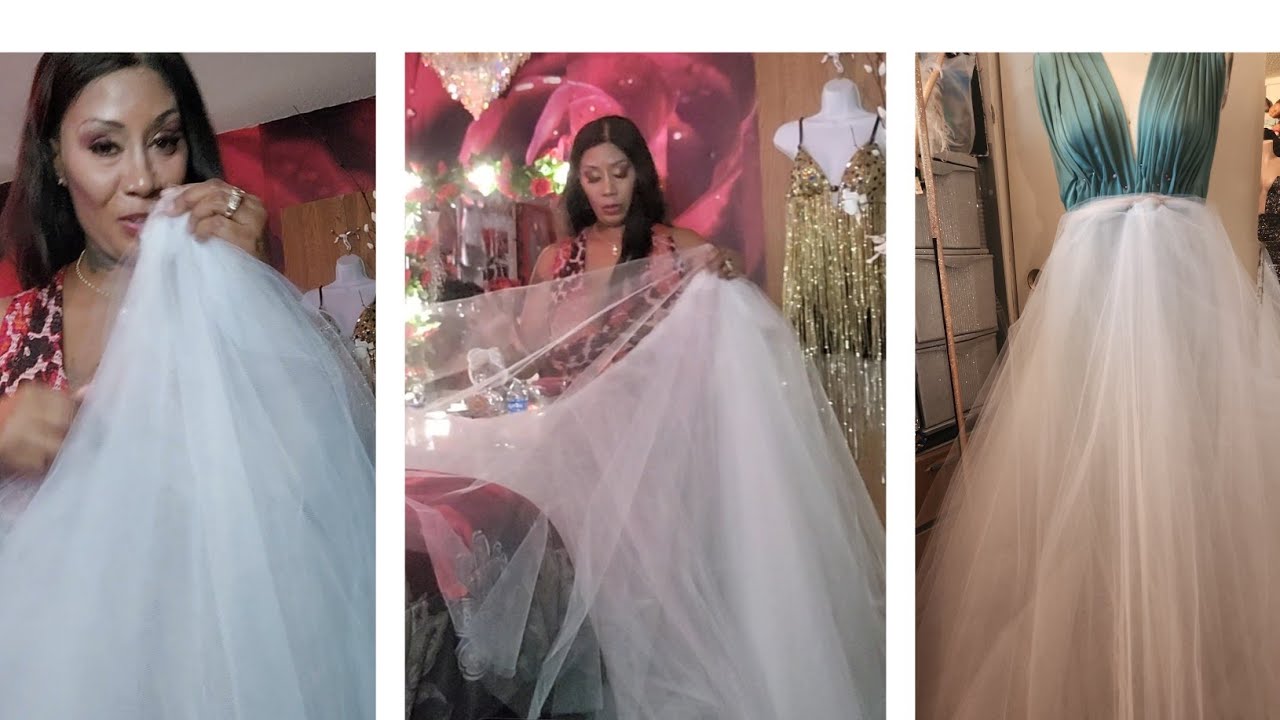 Cutting my tulle dress Fabric - YouTube