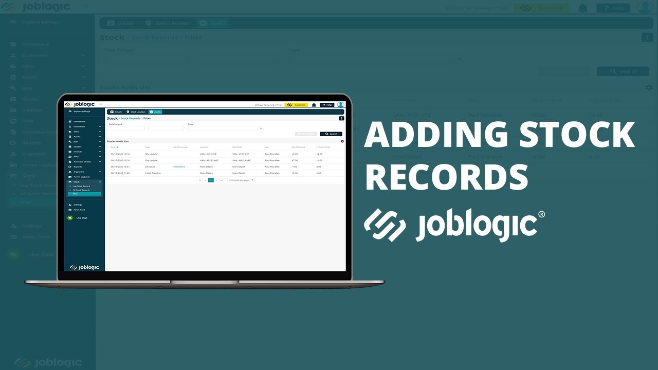 How-To Guide | Stock Records | Joblogic® - YouTube