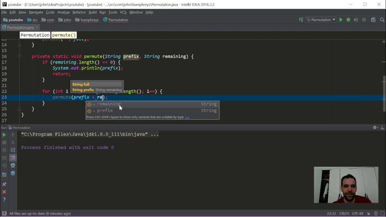 Permutation - Live Coding Example - Java Interview - YouTube